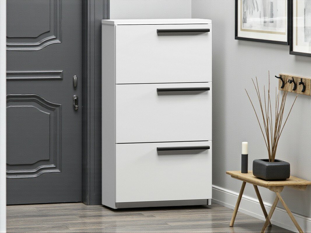 Обувница Лорена Пакс-3 Белый Фасадный 0101 NEW 65x30x115 см, GOODFORM