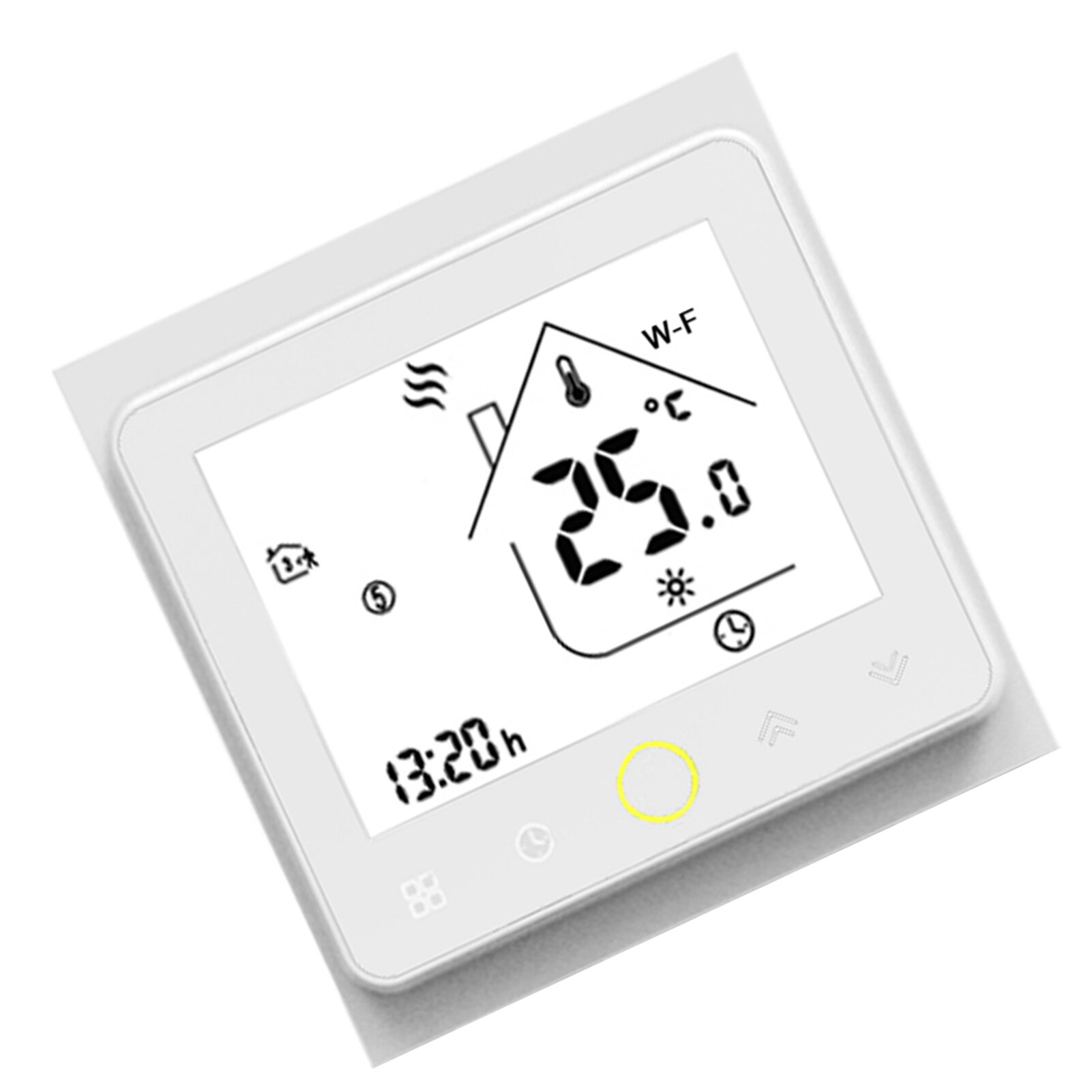 Умный термостат с Wi-Fi для регулировки температуры с управлением через приложение 5A, совместимый с Google Home, для водяных/газовых котлов в доме — Белый