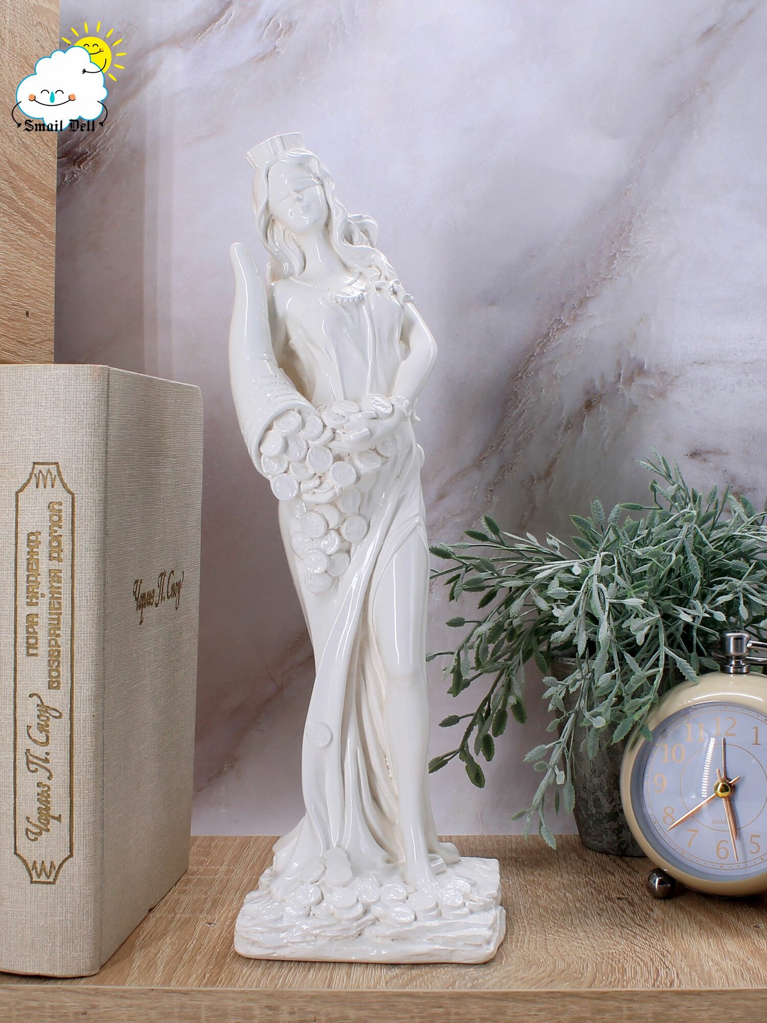 Статуэтка Фортуна "Богиня удачи" , 30 см , гипс, цвет белый глянцевый