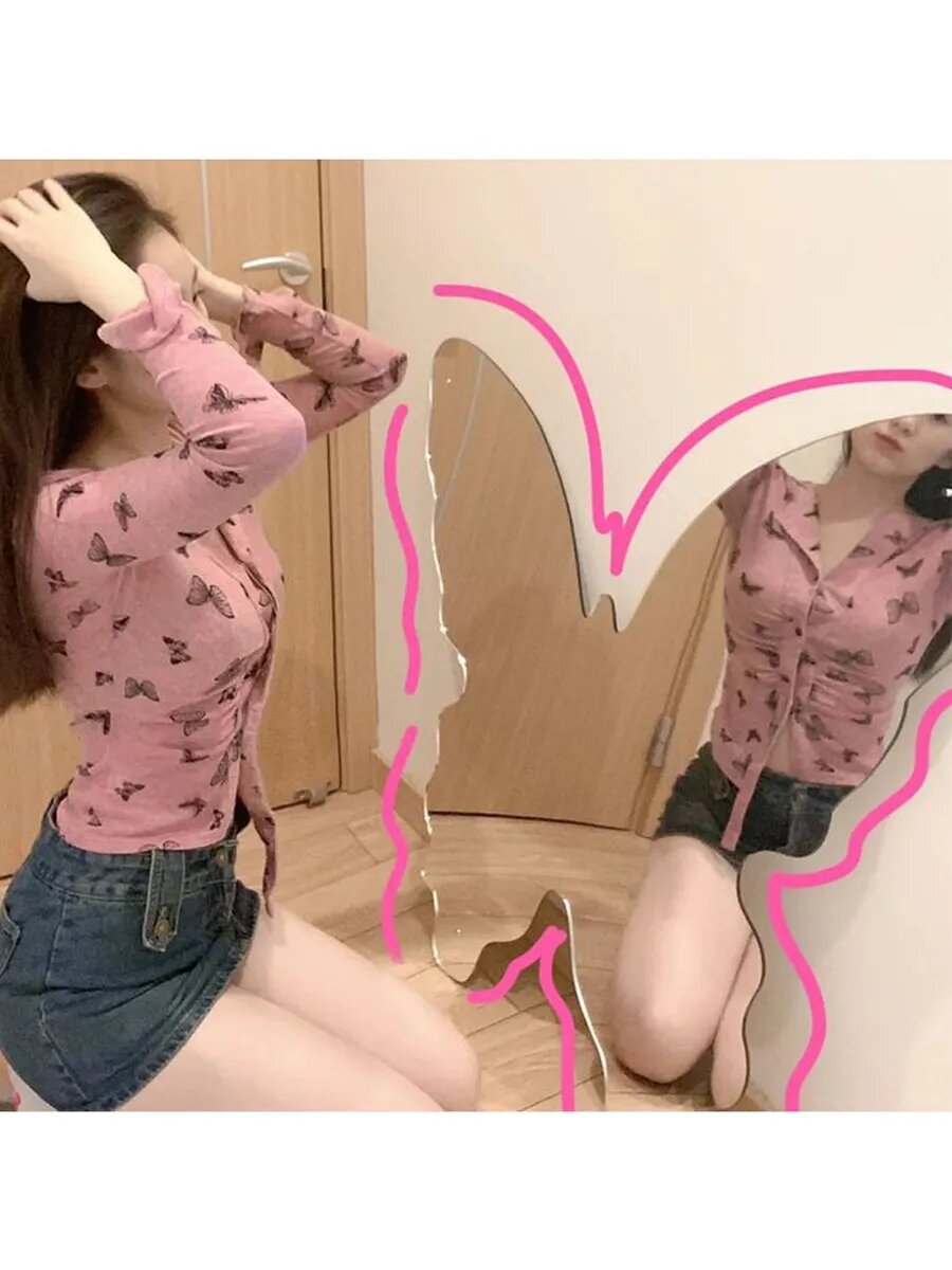 Зеркало-бабочка (70x80 см — акриловое, самоклеящееся)