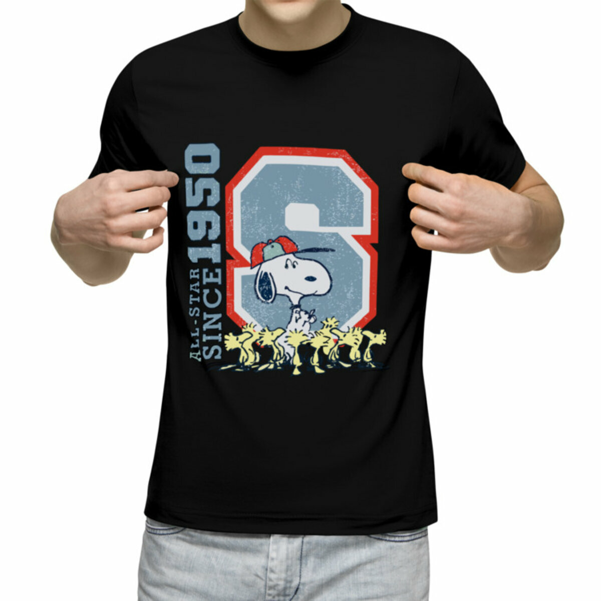 Мужская футболка «Снупи-Snoopy» (черный, XL)