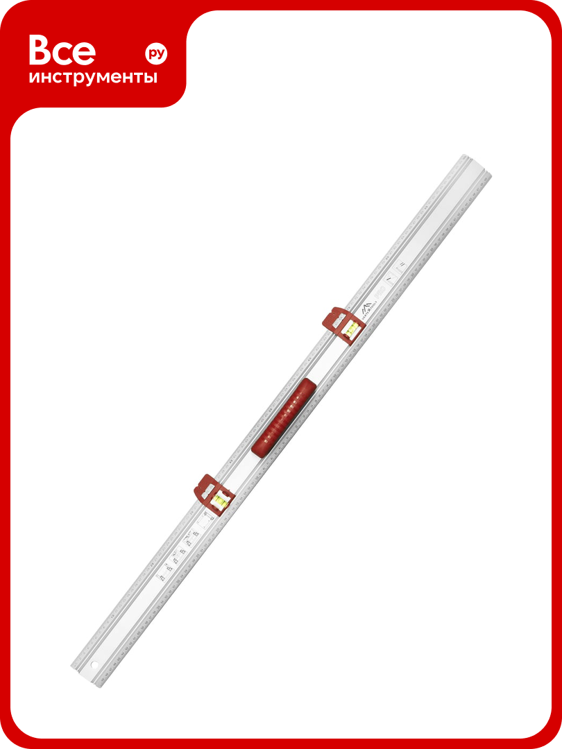 Линейка разметочная vertextools PROFI 100 см, ручка ABS, скользящие блоки с колбами