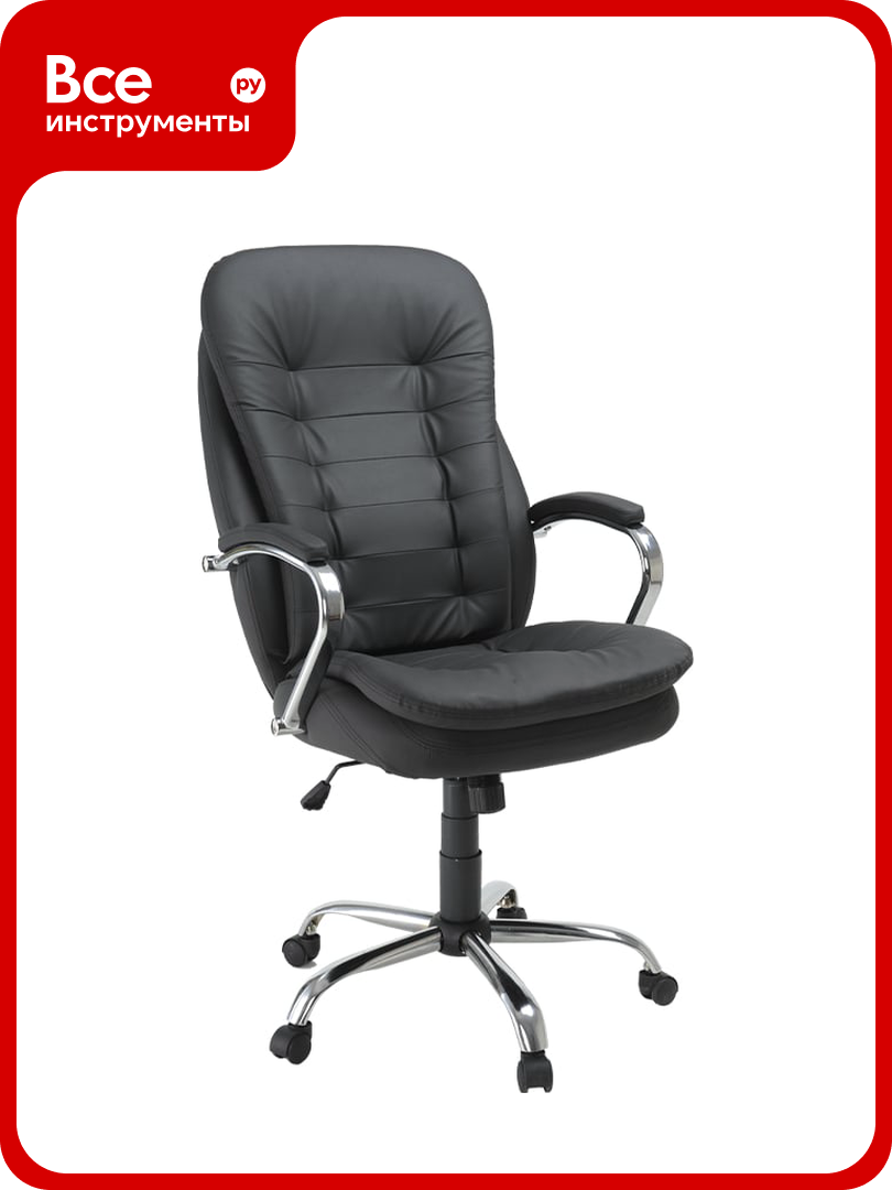 Кресло Фабрикант Пилот Люкс Кожа искусственная, DO, №350 черный, ТГ, Альфа(700)CH, CH-4, ролик 4600811939320