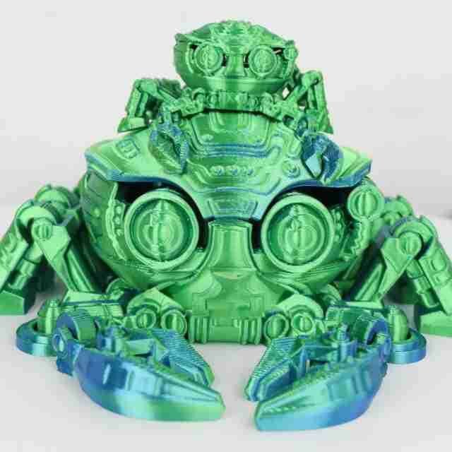 3D-печать механическая крабовая игрушка с подвижными конечностями, градиентный зеленый-синий краб и крабёнок в