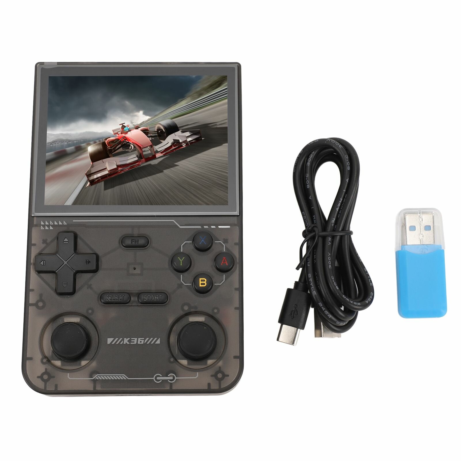 Ретро портативная игровая консоль 3,5-дюймовый экран 640x480 двойной джойстик 3500 мАч портативный игровой плеер для досуга и развлечений черный