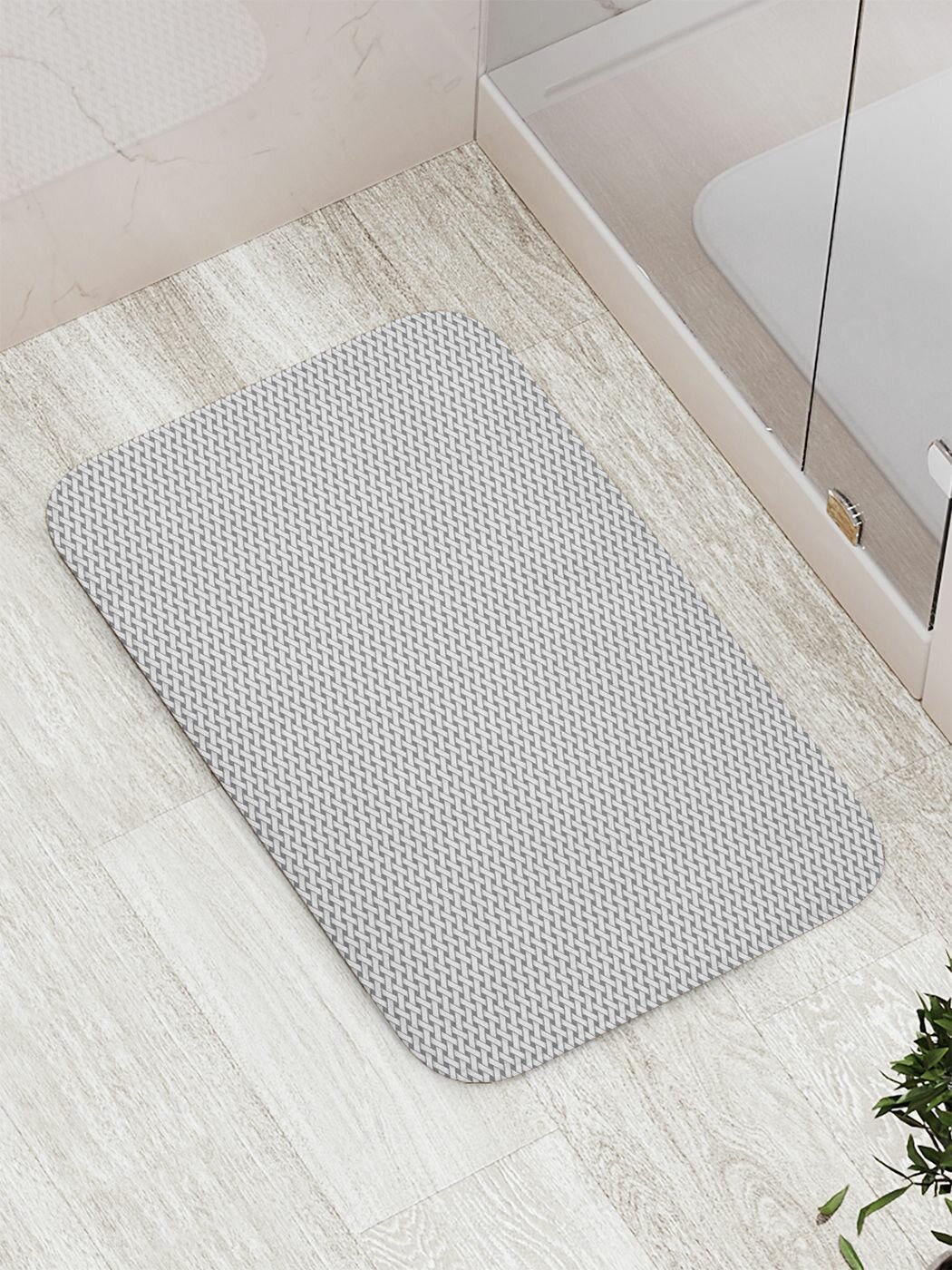 Коврик для ванной комнаты, туалета "Простая плетенка" противоскользящий, 52х77 см, JoyArty