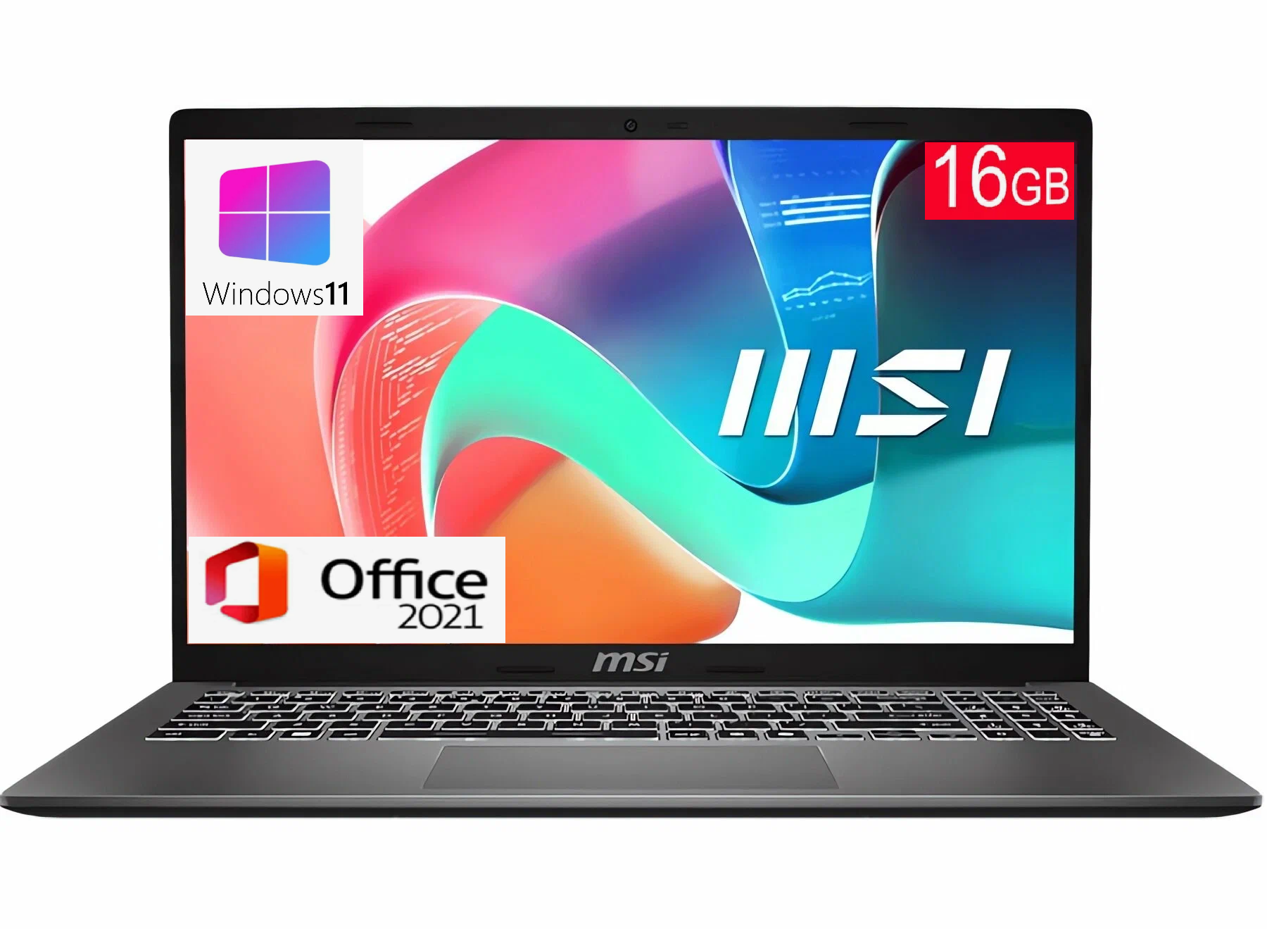 Ноутбук MSI Modern 15.6" IPS, i3-1315U (до 4.5 ггц), 16 GB ОЗУ, SSD 512 GB, Win 11 PRO+Office, рус. клав. с подсвет.