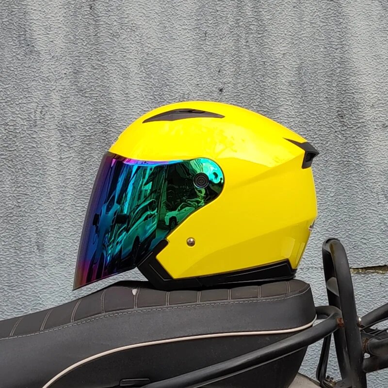 Оригинальный шлем JIEKAI для мотоцикла, двойной объектив, летний зимний шлем с открытым лицом, L, 10