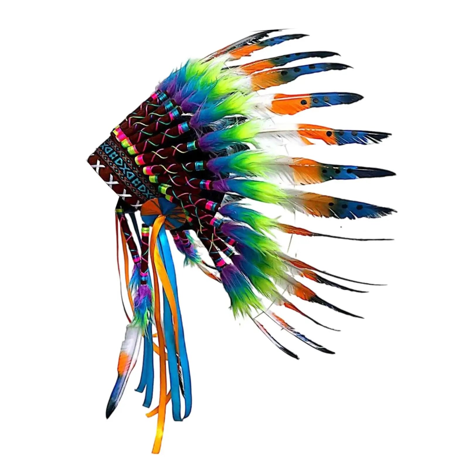 Искусственный индейский головной убор Мульти, Colorful