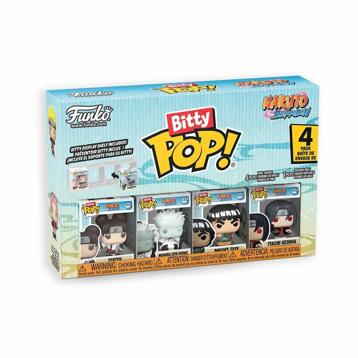 Набор фигурок Funko POP! Bitty Naruto Shippuden 92503 Тентен, Мадара (6 путей), Гай, Итачи Учиха, 4 шт