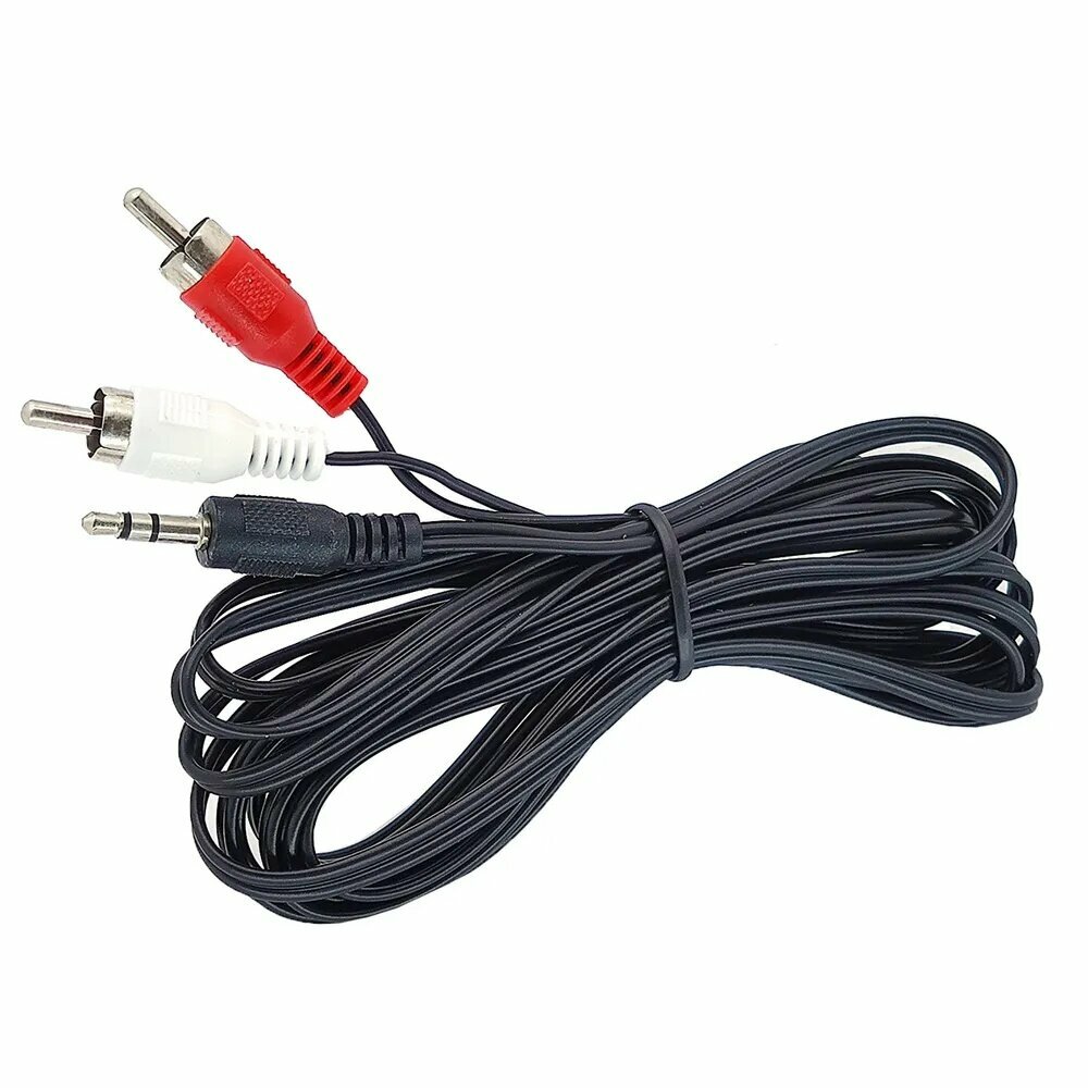 Аудиокабель 3.5 мм/RCA, 5 м, черный