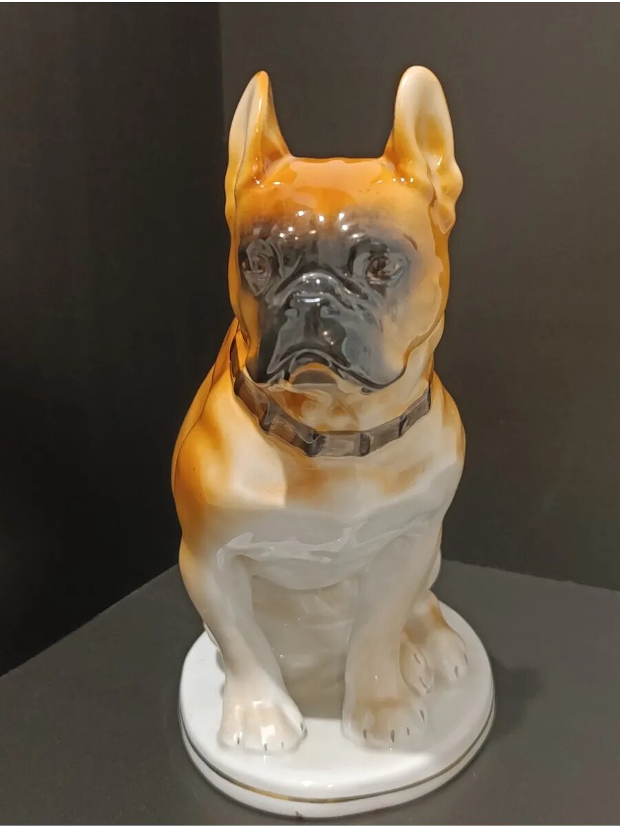 Статуэтка "Бульдог" фарфор, роспись ЛФЗ СССР 21 см