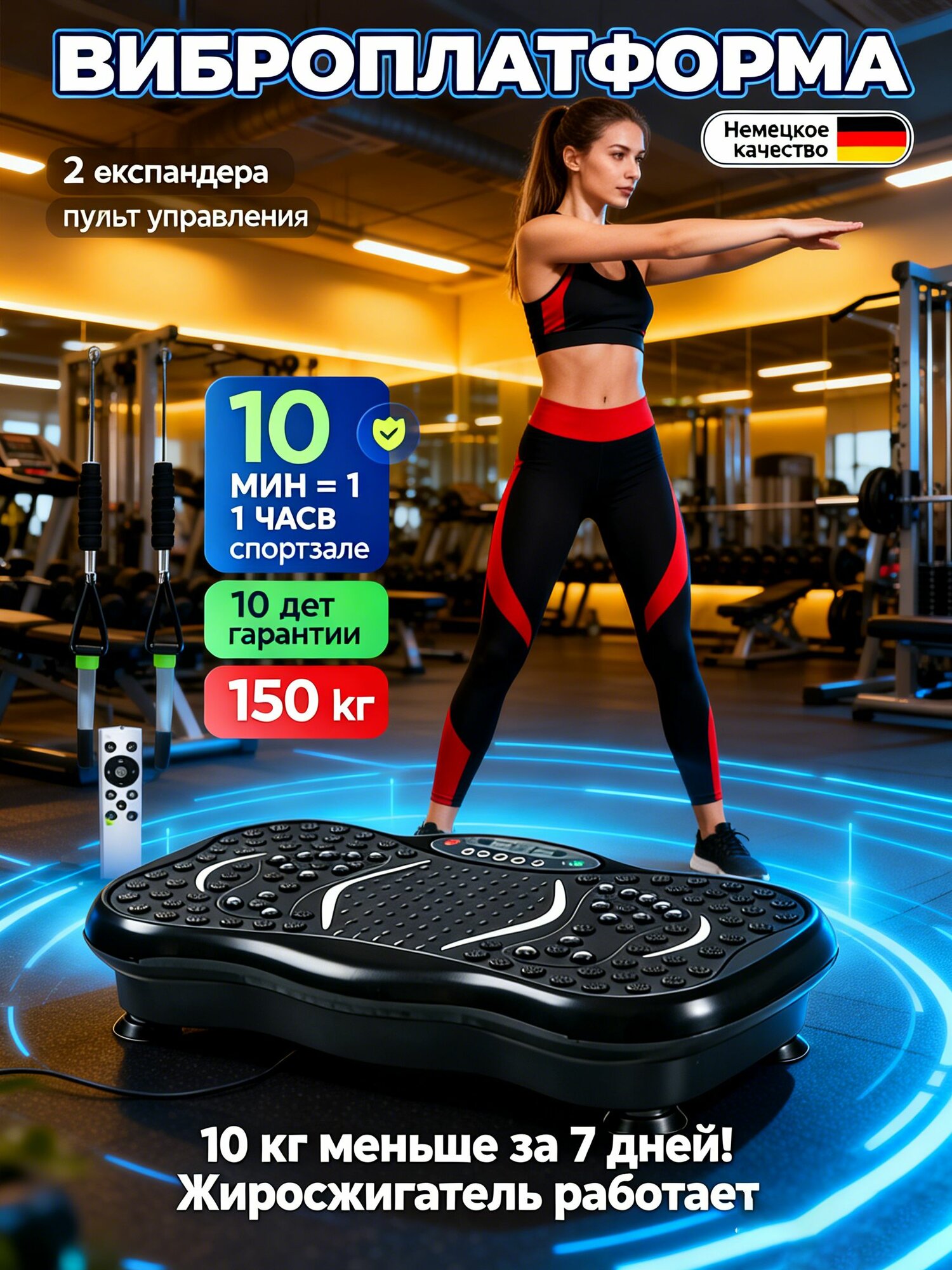 Виброплатформа кардио тренажер для дома, электрический вибротренажер антицеллюлитный для тела, степпер массажер, нагрузка 150 кг