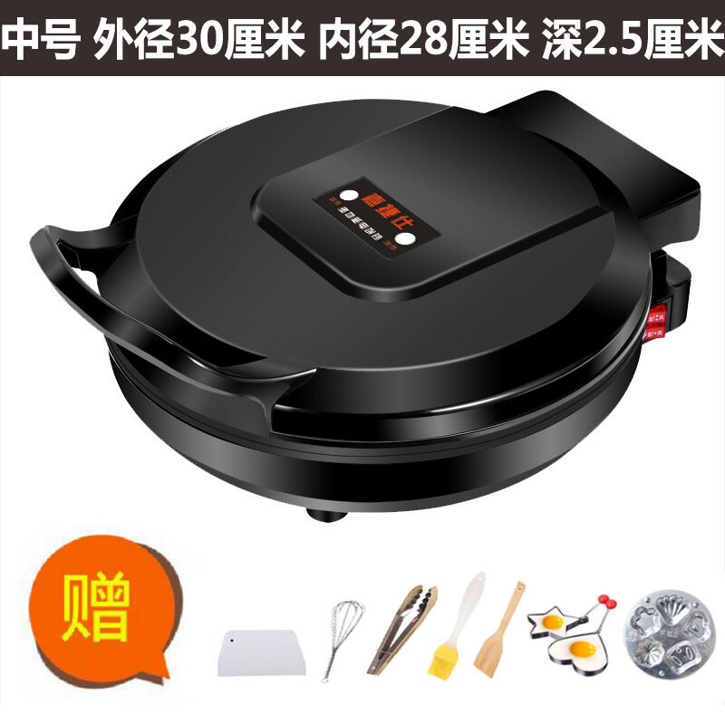 Электрическая блинница для домашнего использования, с двусторонним нагревом, увеличенной и углубленной формой для блинов, многофункциональная машина для приготовления блинов, машина для тонких блинов и выпечки, сковорода для жарки и выпечки.