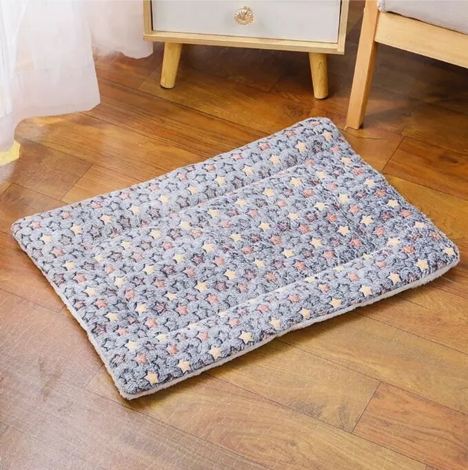 Лежанка для кошек и собак 49x32 см, Лежак для животных, Фланель, Хлопок, Мягкий, Прямоугольная, для дома, уютн