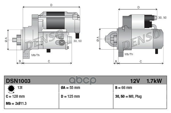 Стартер TOYOTA: CAMRY/RAV 4/LEXUS RX 2.4/3.5 … Denso арт. DSN1003 — фото 1