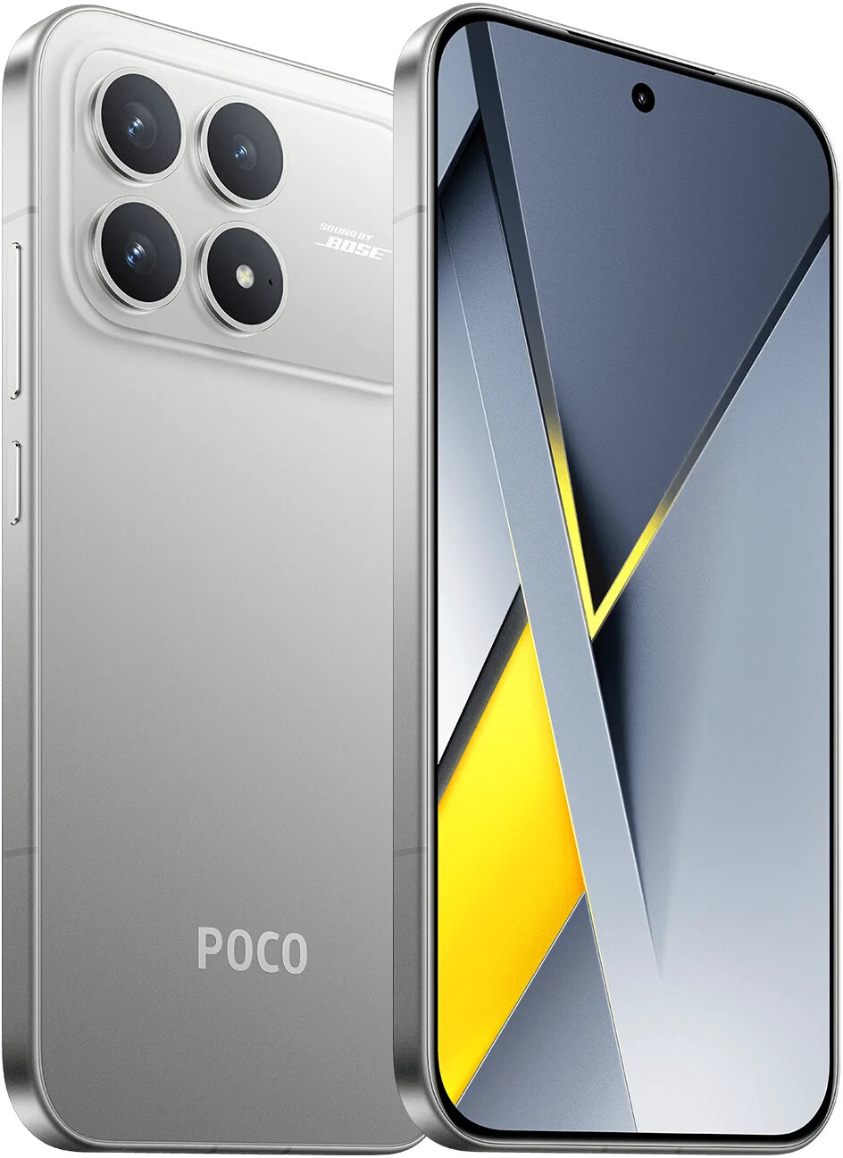 Смартфон POCO F8 Pro 5G 12/512GB Silver, 6.59 дюймов, 120Гц, AMOLED, 1156 x 2510, 50Мп, IP68