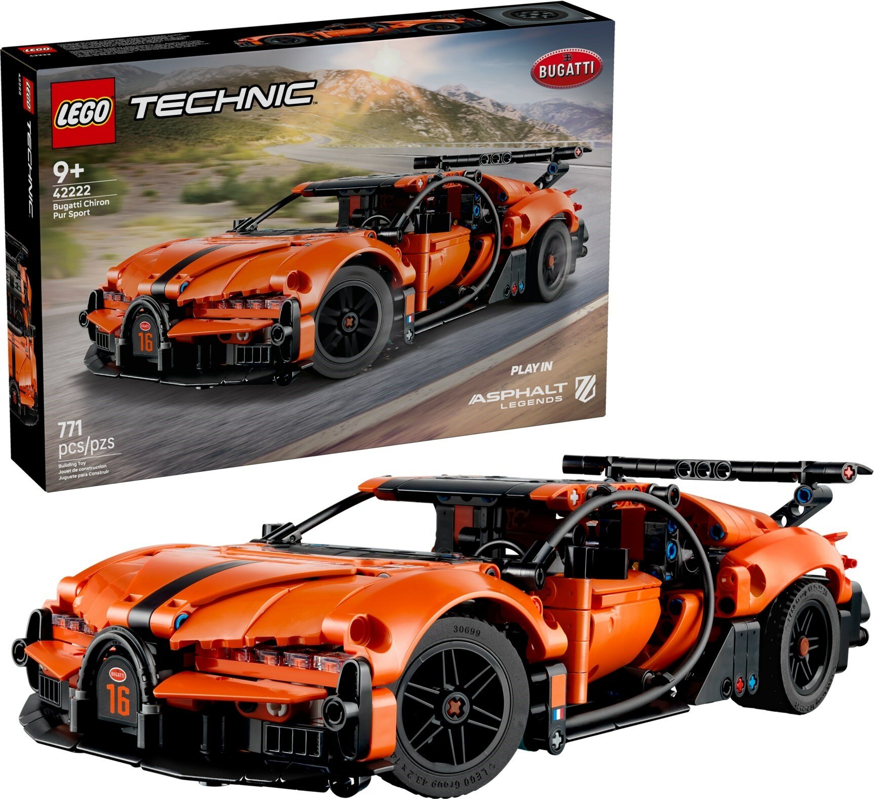 Конструктор LEGO Technic 42222 Гиперкар Bugatti Chiron Pur Sport, 771 дет.