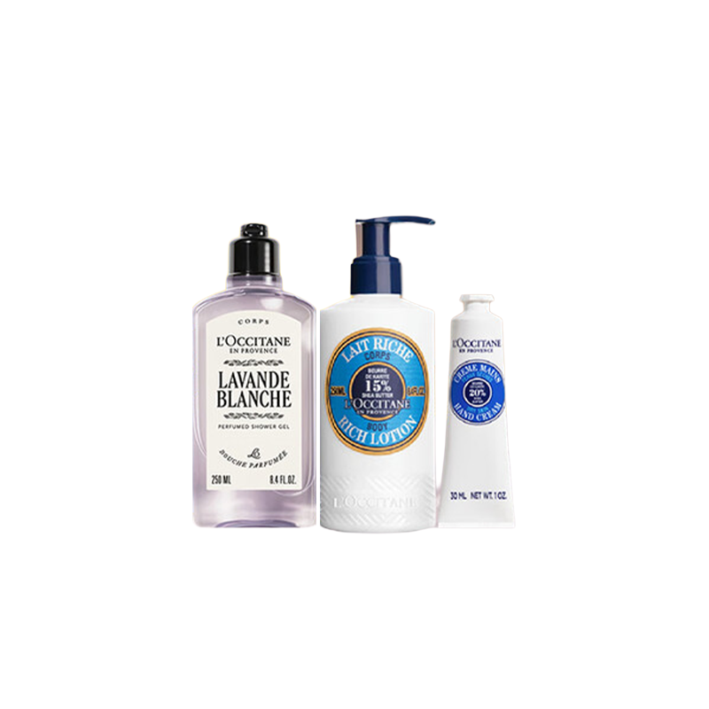 Набор ухода унисекс LOCCITANE с маслом ши Успокаивающие ароматные, 250мл+30мл/250мл+150мл, 1453638454