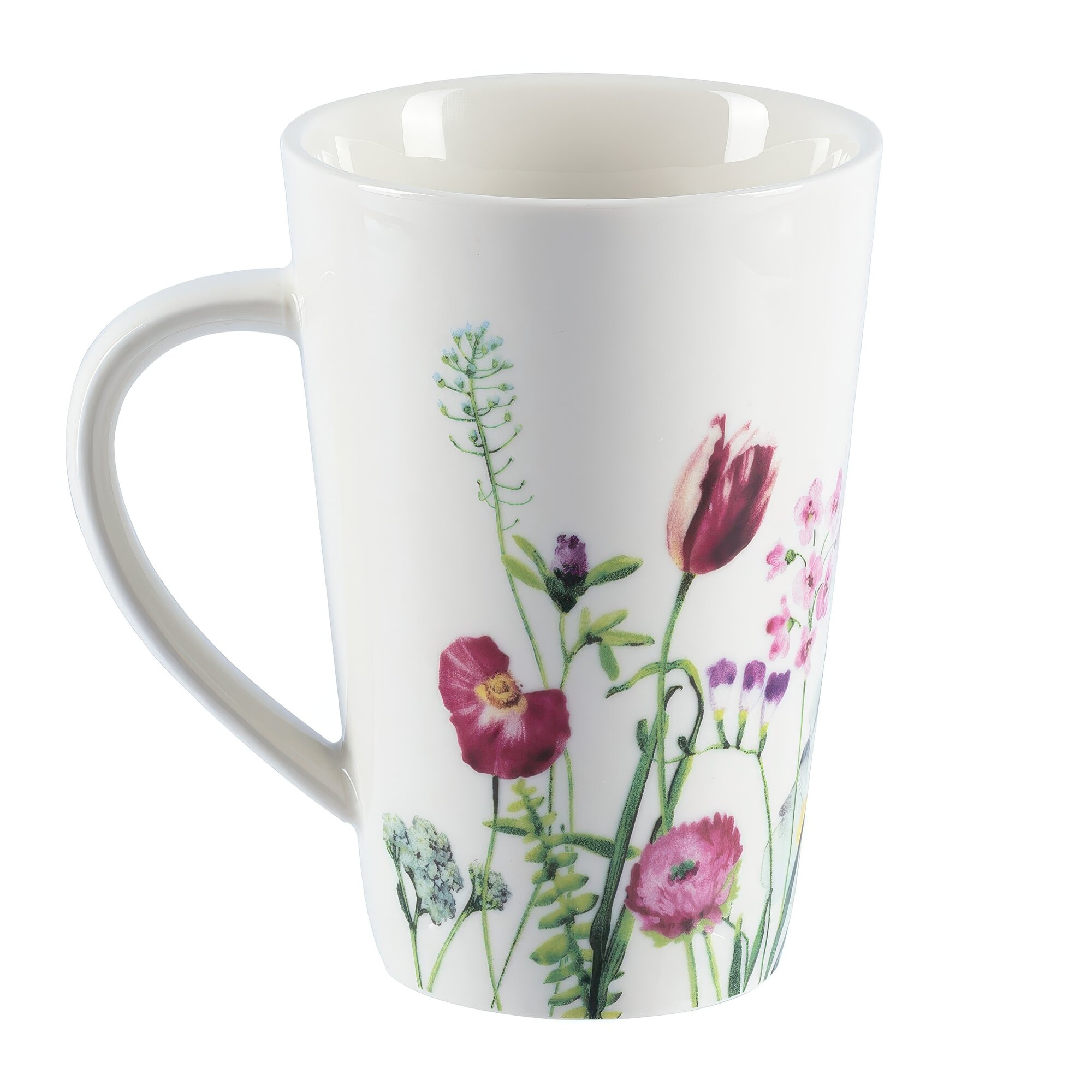Кружка Gipfel Flora 51412, 400 мл, фарфор, белый/розовый/рисунок