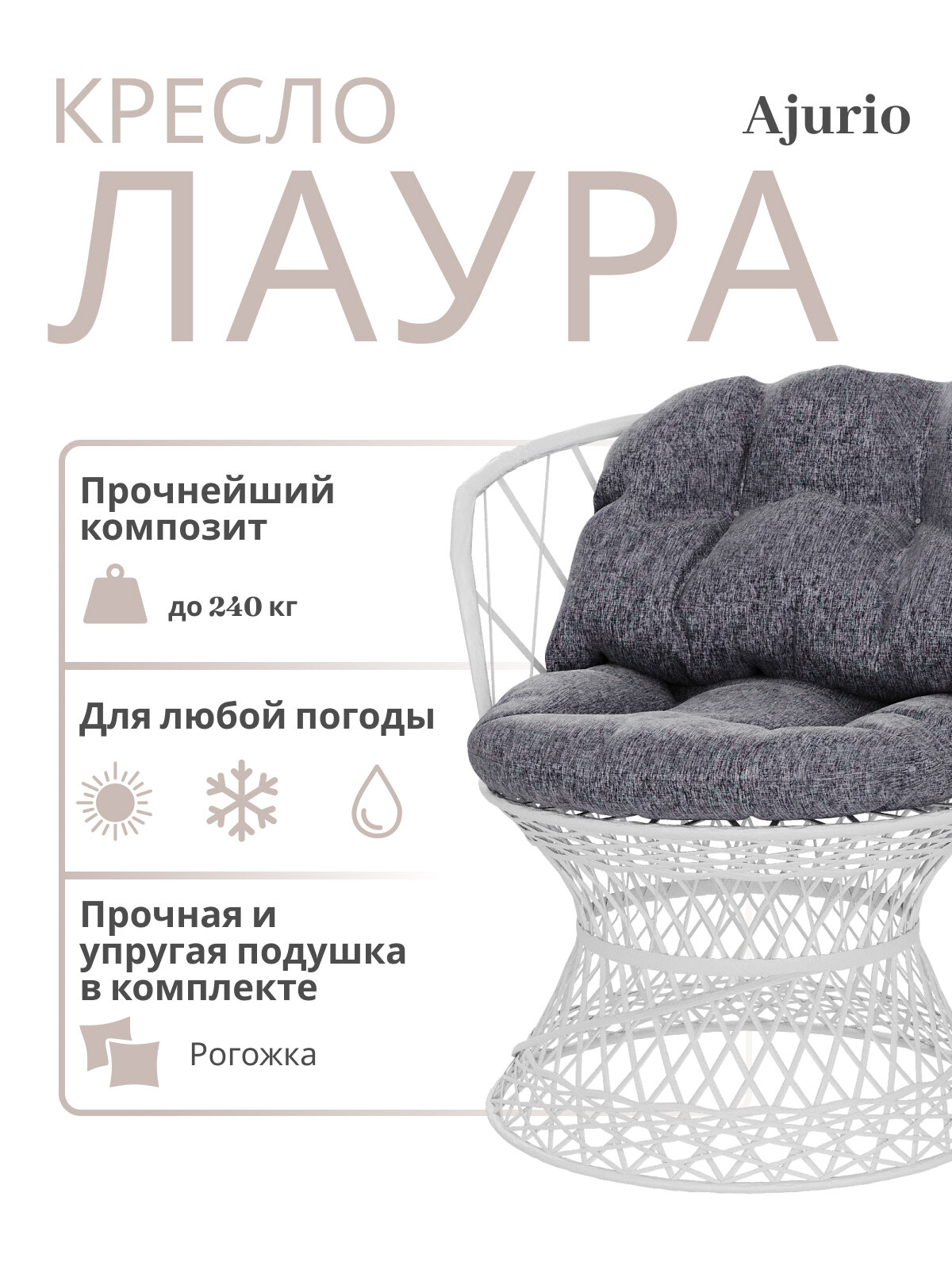 Кресло садовое (стул для сада, стул садовый, кресло для сада, мебель садовая)