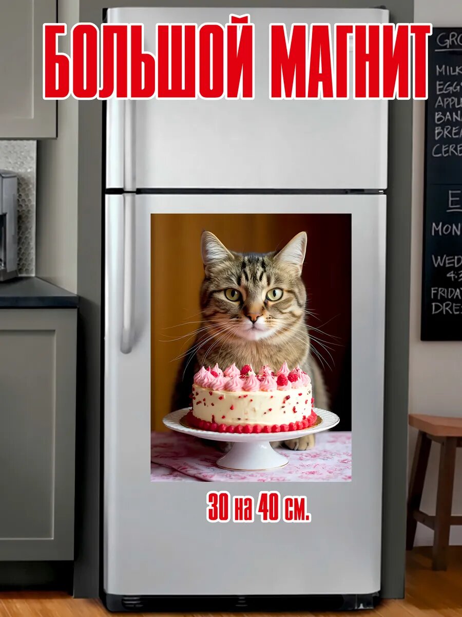 Магнит на холодильник Арт-Декоро «Коты», 30x40 см, магнитный винил