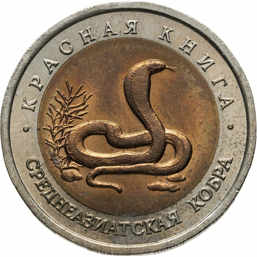 10 рублей 1992 ЛМД среднеазиатская кобра