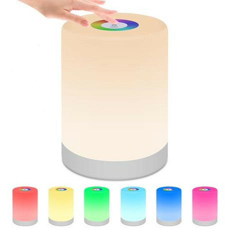 Сенсорный Ночник Прикроватный USB Аккумуляторный RGB Лампа Креативный Атмосферный Свет Разноцветный Декор Подарок Для Спальни