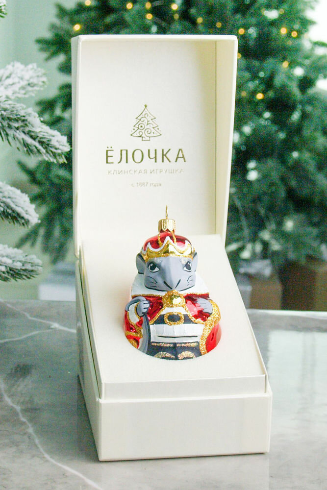 Ёлочная игрушка мышиный король, подарочная упаковка, 85 мм, Елочка С1743