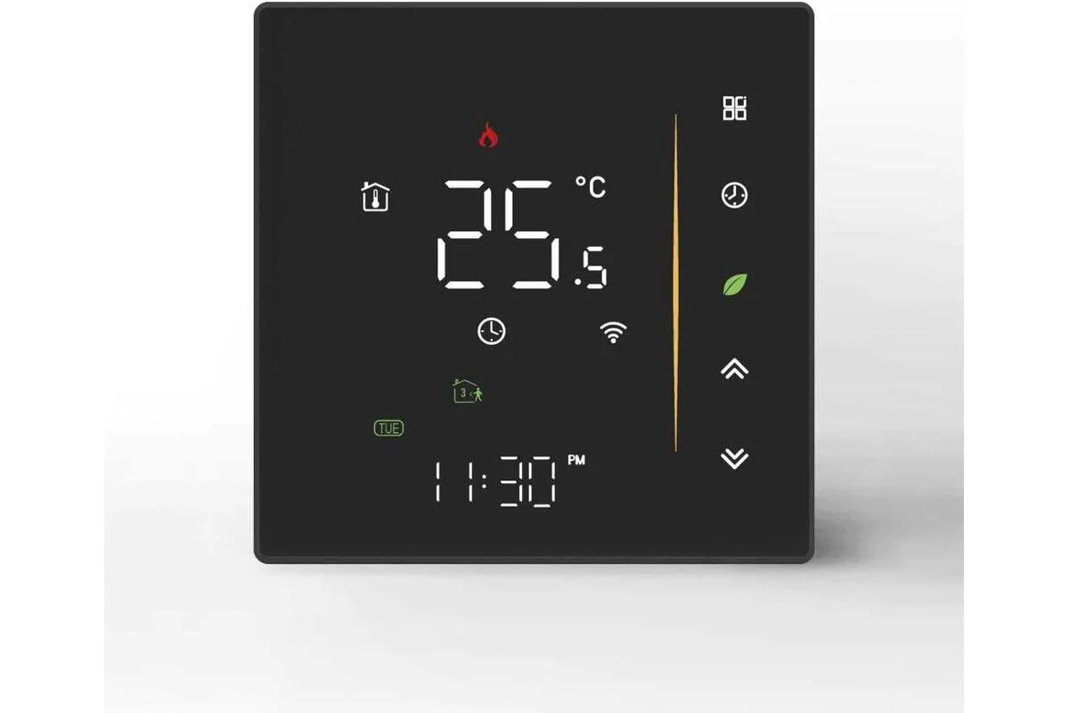 Терморегулятор MOES Zigbee Electric Heating Thermostat Black (черный), от 5 до 35 °С, Smart Life