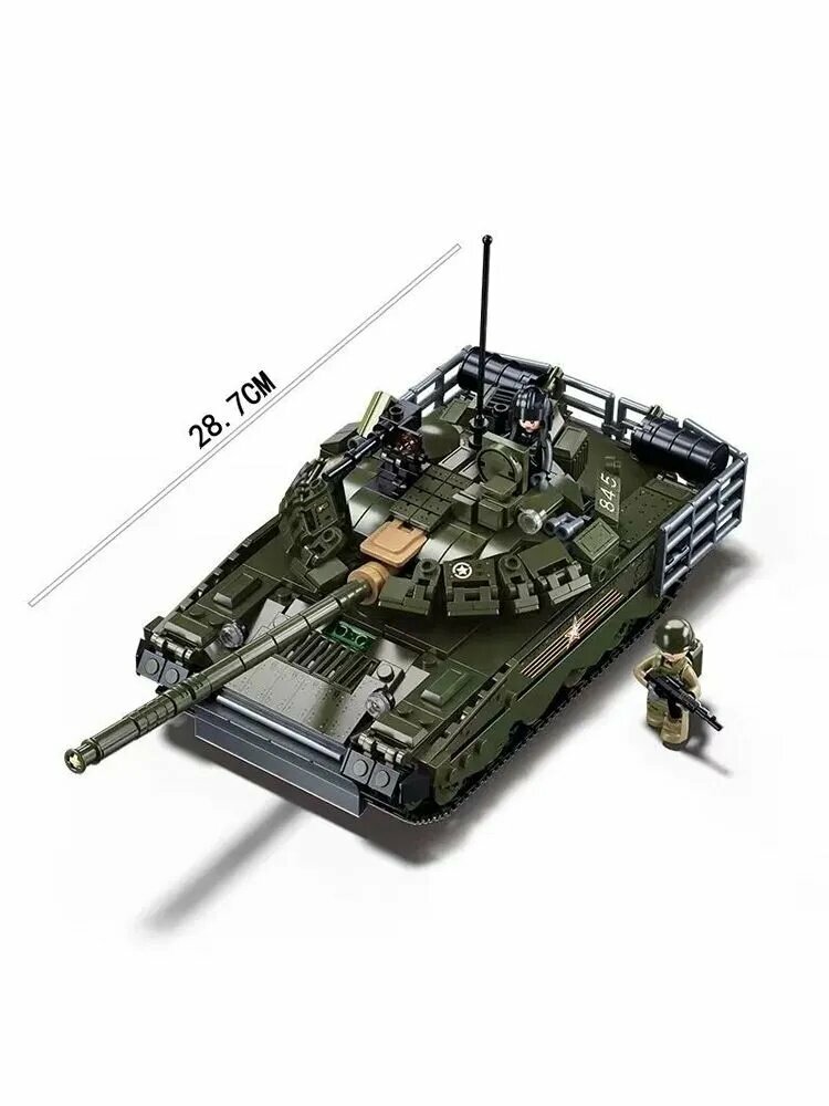 Конструктор SLUBAN серия "Армия"/Т - 80 Основной боевой танк/T-80US/T-80BVMS(798 шт)