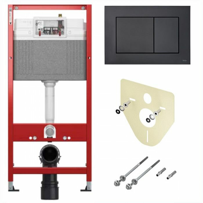 Инсталляция для унитаза TECE 9400414, рамная, с бачком, черно-матовая