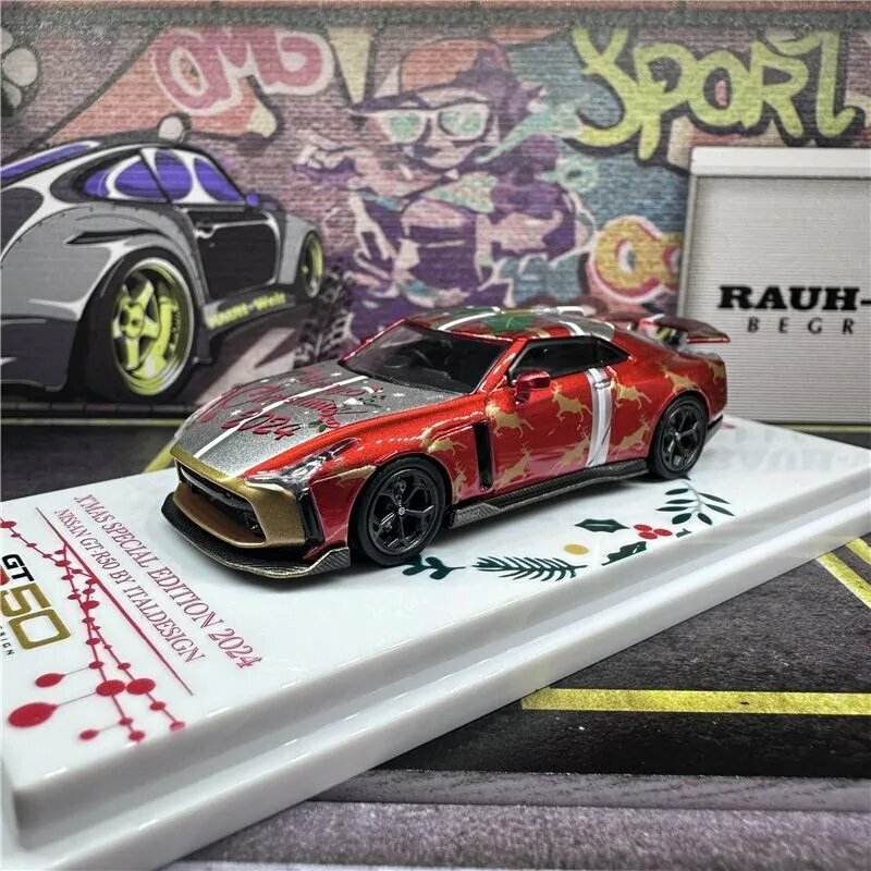 INNO 1:64 Nissan GT-R R50 X'MAS SPECIAL EDITION 2024 Opened Легковая модель автомобиля
