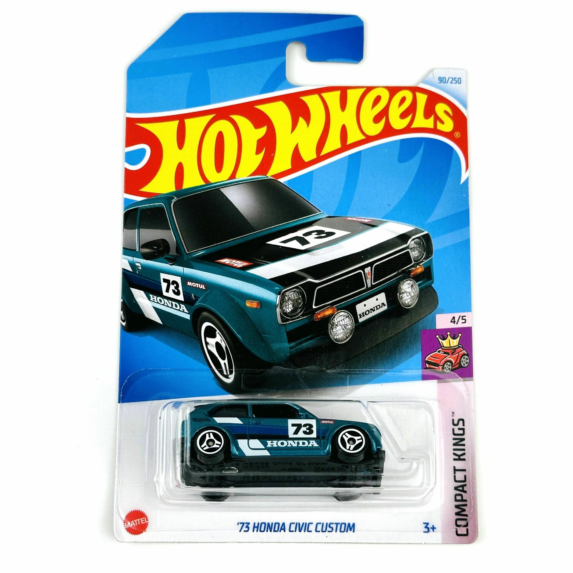 Машинка базовая Hot Wheels 73 Honda Civic Custom Compact Kings изумруд