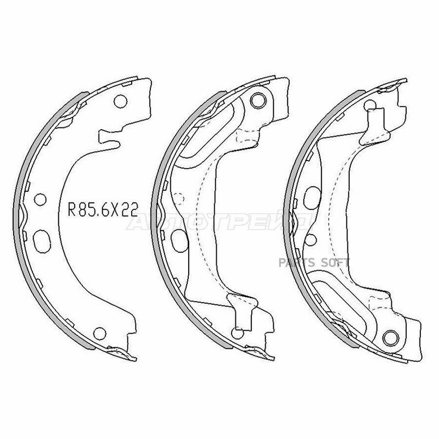 Колодки тормозные барабанные (Сзади/ Стояночный тормоз) Toyota Corolla (E120) 00-07 SAT ST-04495-02120 | цена за 1 шт