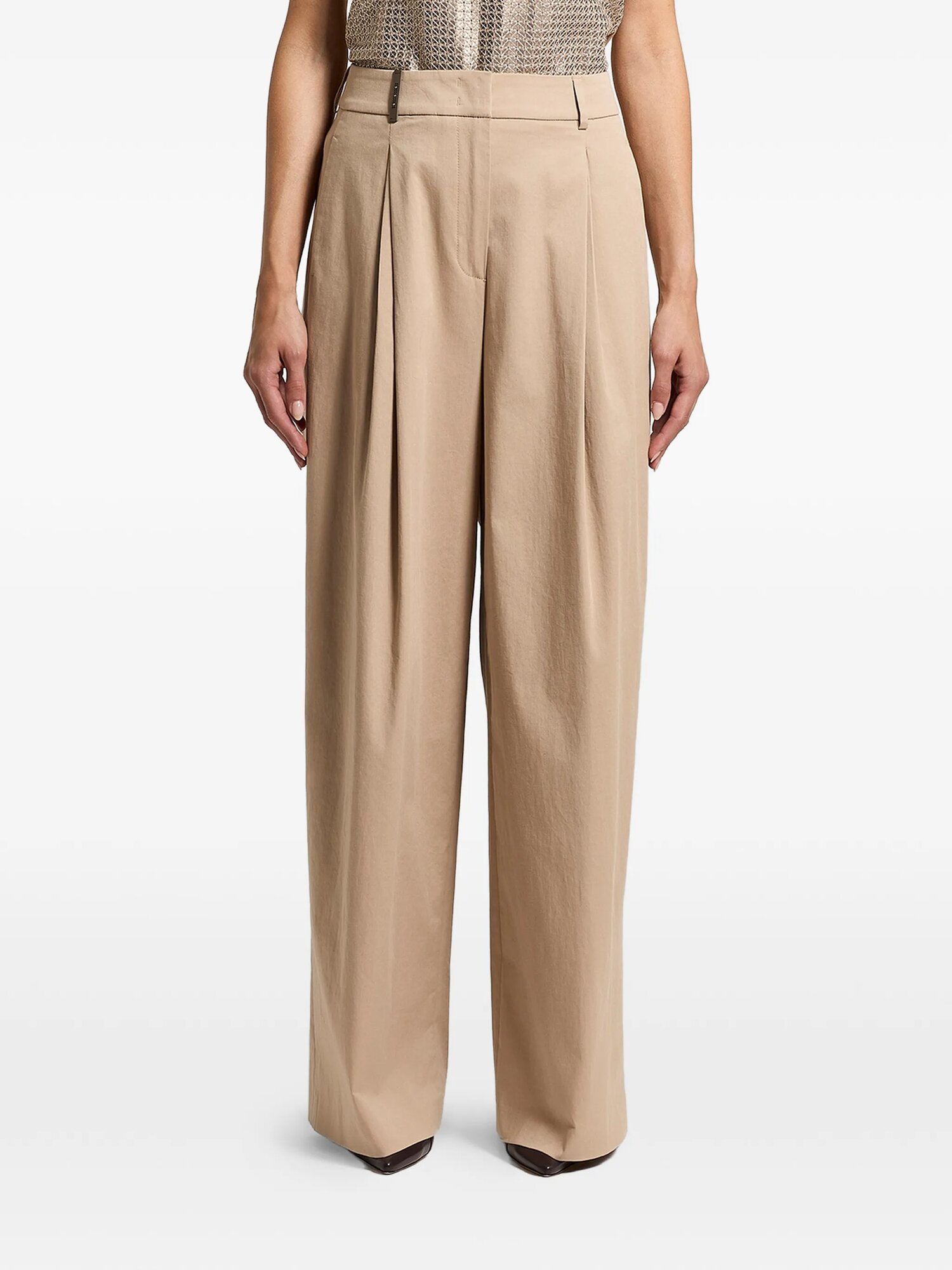 Брюки Pleated wide-leg trousers