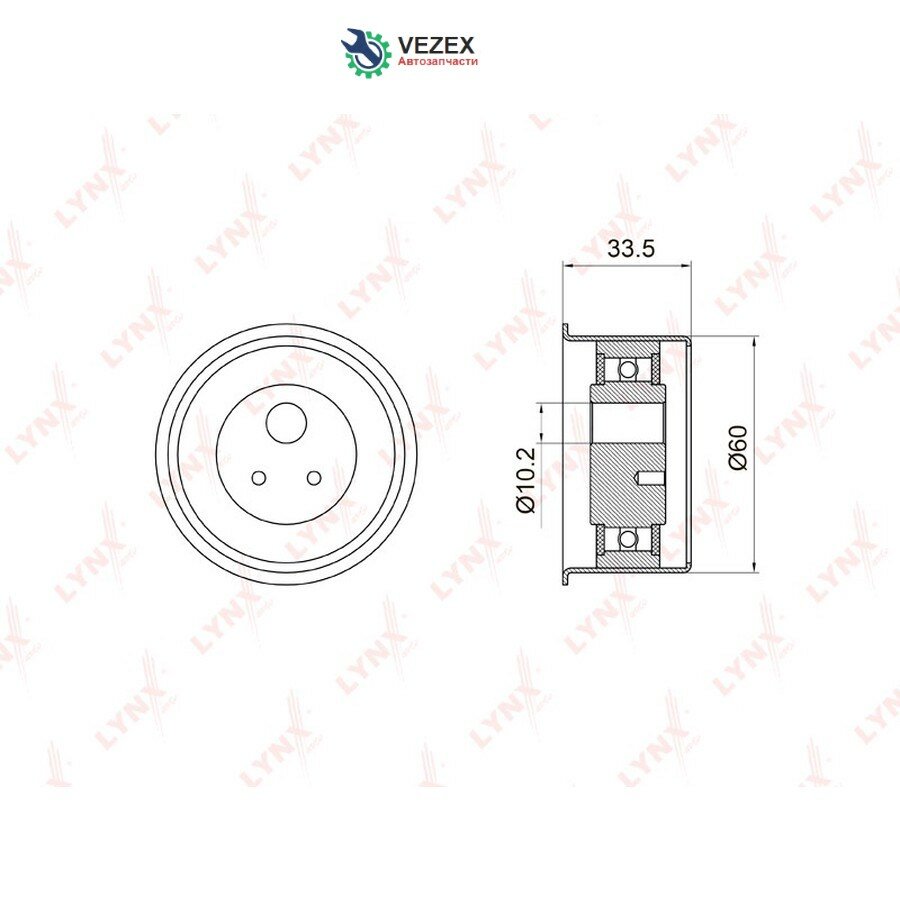 LYNXAUTO PB1036 ролик натяжной ремня ГРМ!\ Mitsubishi Space Wagon 2.0/2.4 92>