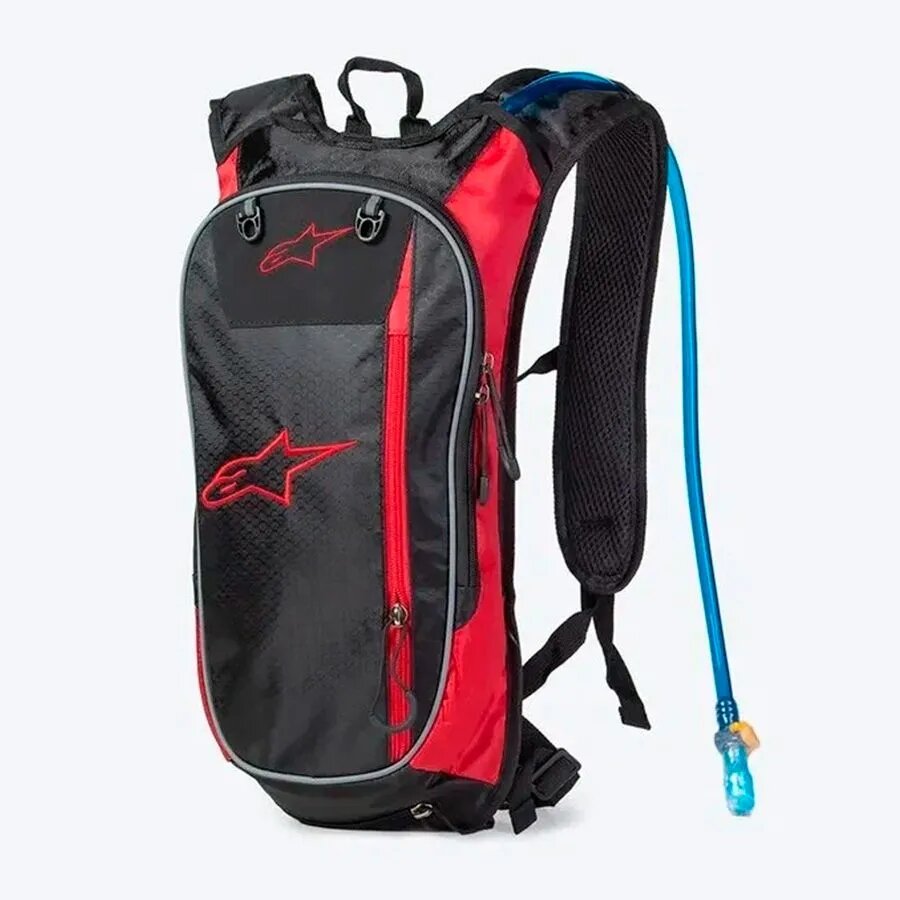 Рюкзак-гидропак Alpinestars для мото, вело, квадро, бега, туризма, 10 л, черный/красный — фото 1