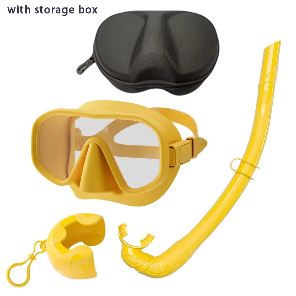 Профессиональная маска для подводного плавания Diving Mask Set Желтый, B SET YELLOW