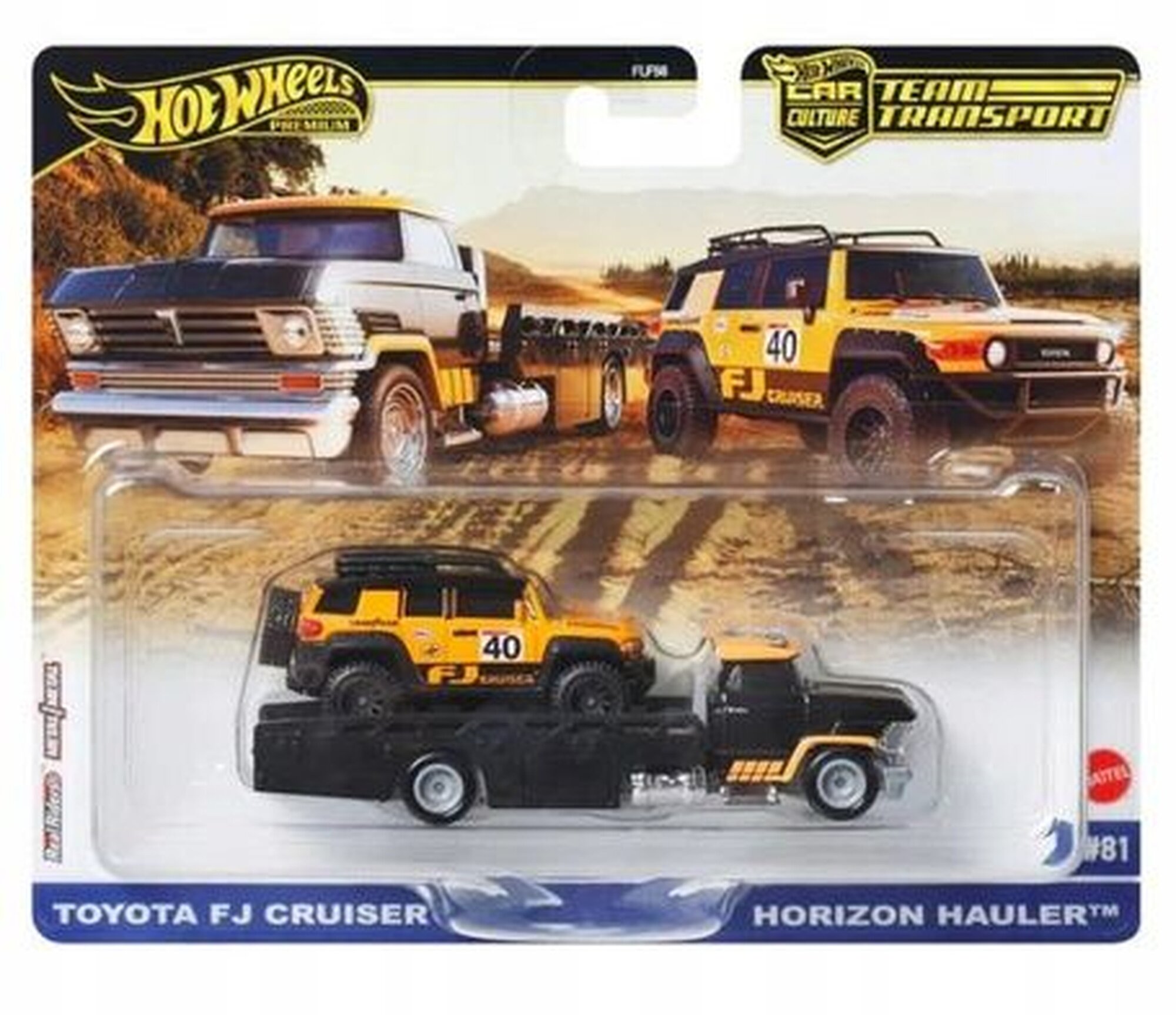 Игрушечный транспорт Hot Wheels Team Transport - Набор Toyota FJ Cruiser / Horizon Hauler - Хот Вилс JBM33