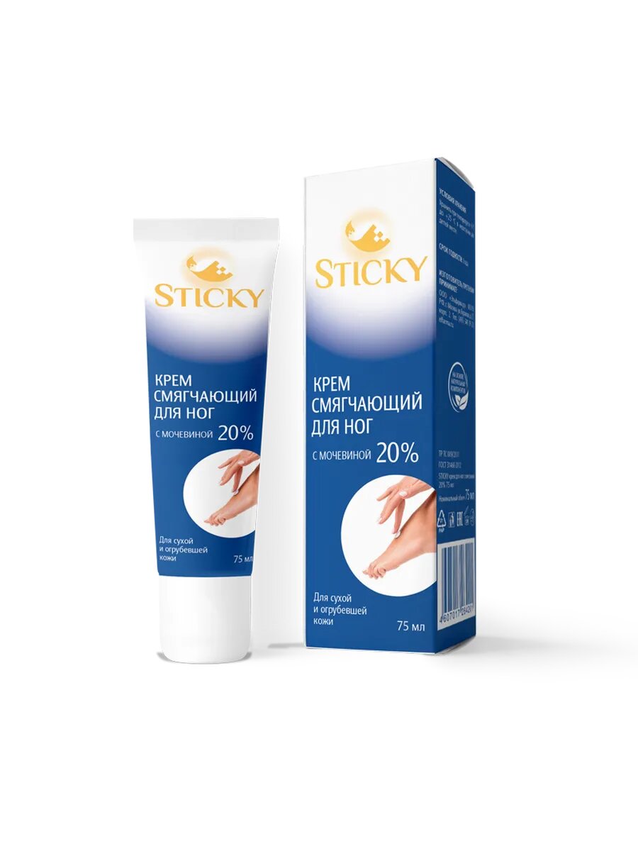 Sticky Крем для ног с мочевиной, 20%, 75 мл, 1шт.