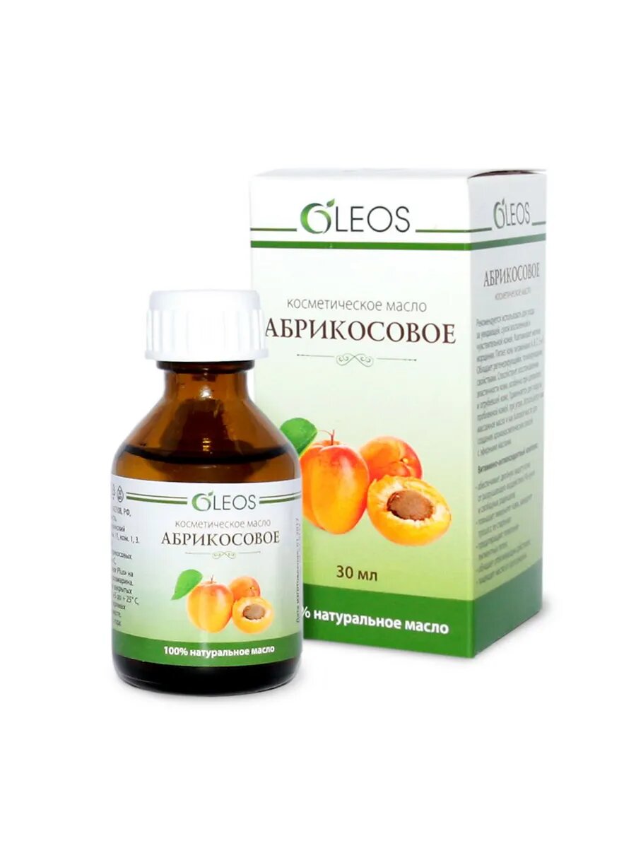 Oleos Абрикосовое масло, масло косметическое, 30 мл, 1шт.