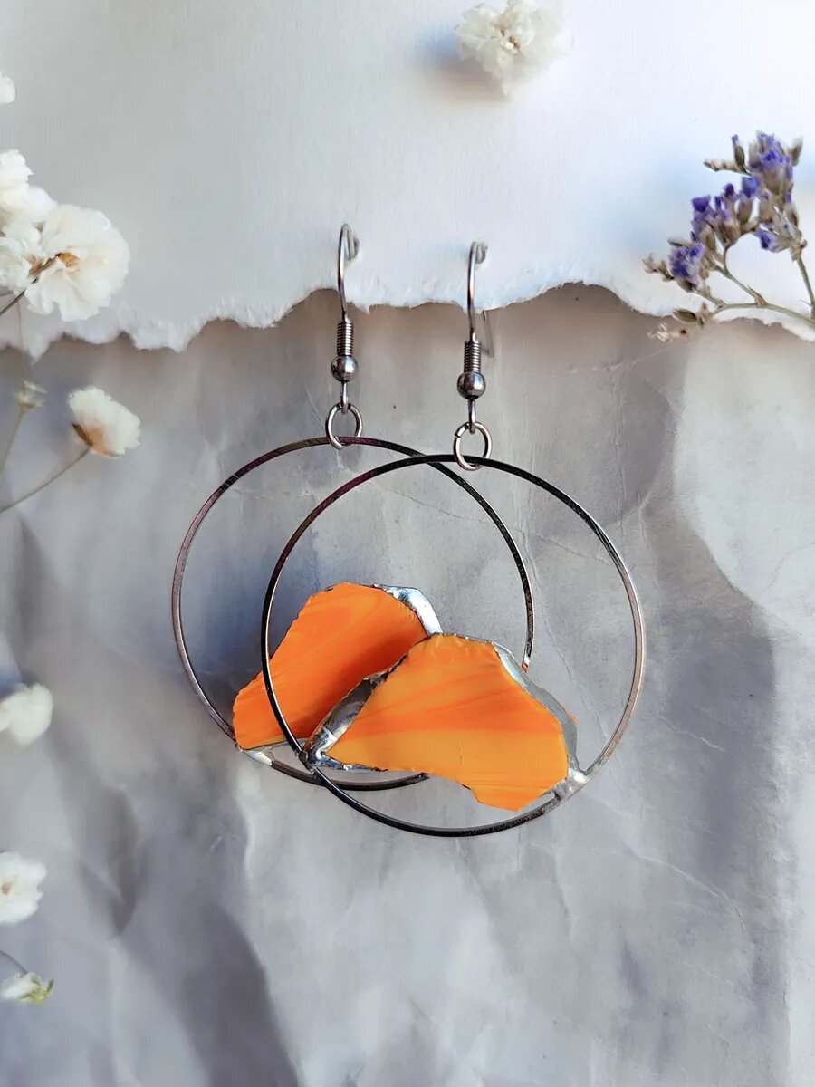 Серьги конго, стекло