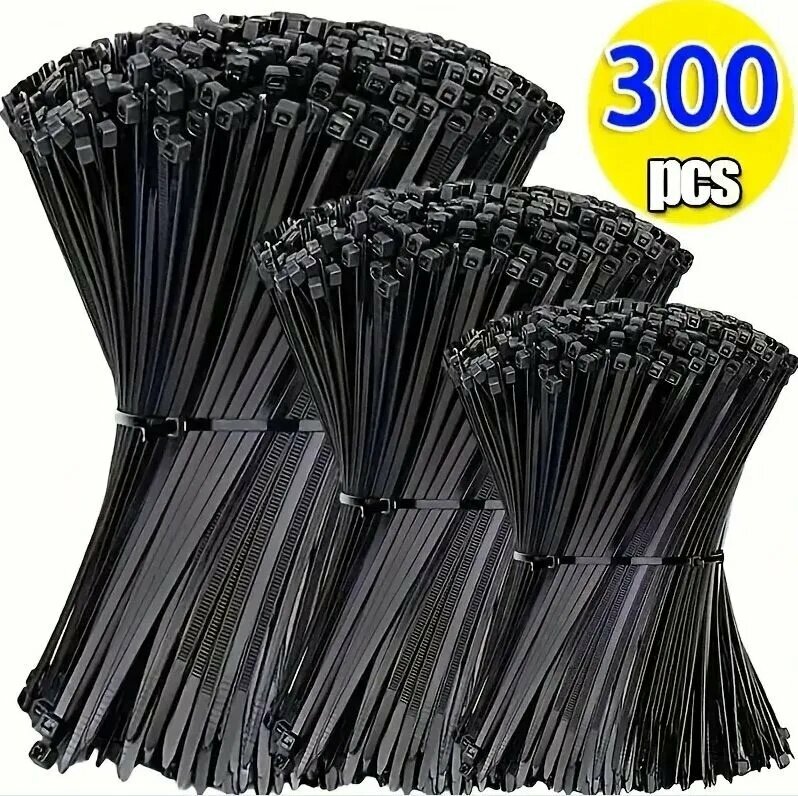 Стяжка 25мм x 100, 150, 200мм до 200мм, 300 шт, ABS пластик