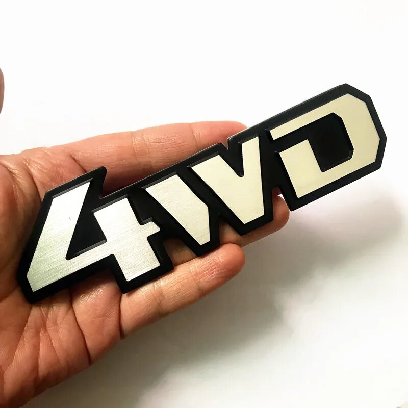3D наклейка 4WD, хромированная, 7x3 см