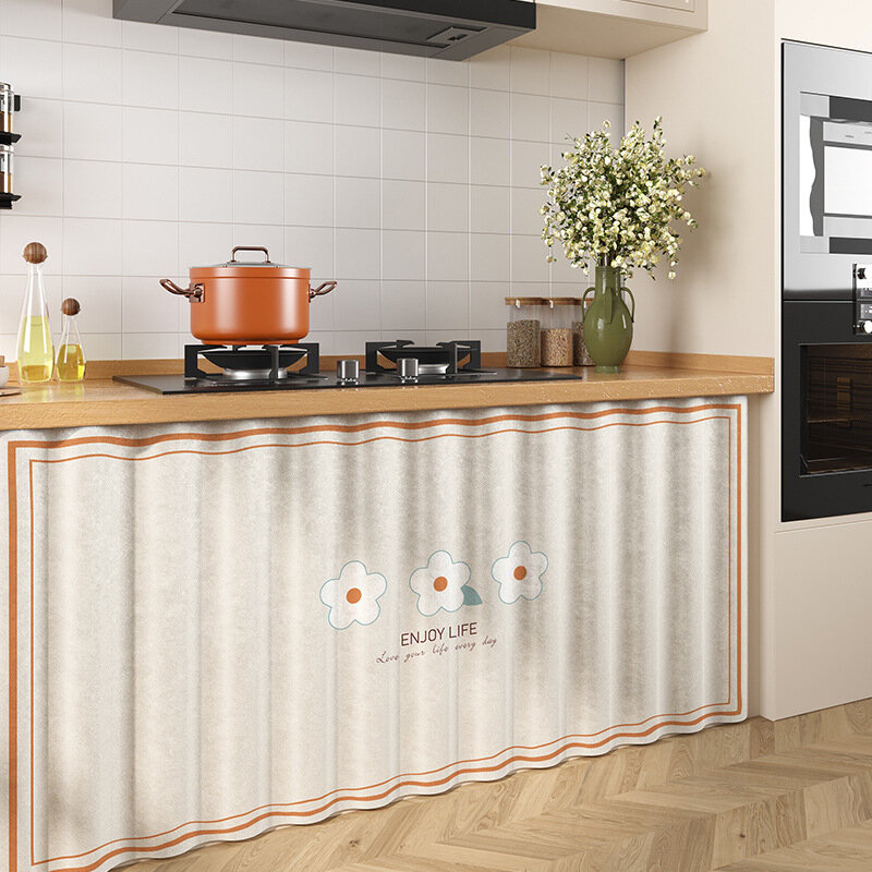 Шторка для шкафа, шторка для дверцы шкафа, шторка-перегородка для шкафа, кухонная шторка на раздвижной направляющей без сверления, пылезащитная и защищающая от мусора шторка.