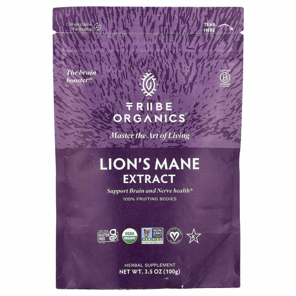 Tribe Organics, Экстракт львиной гривы, 100 г (3,5 унции)