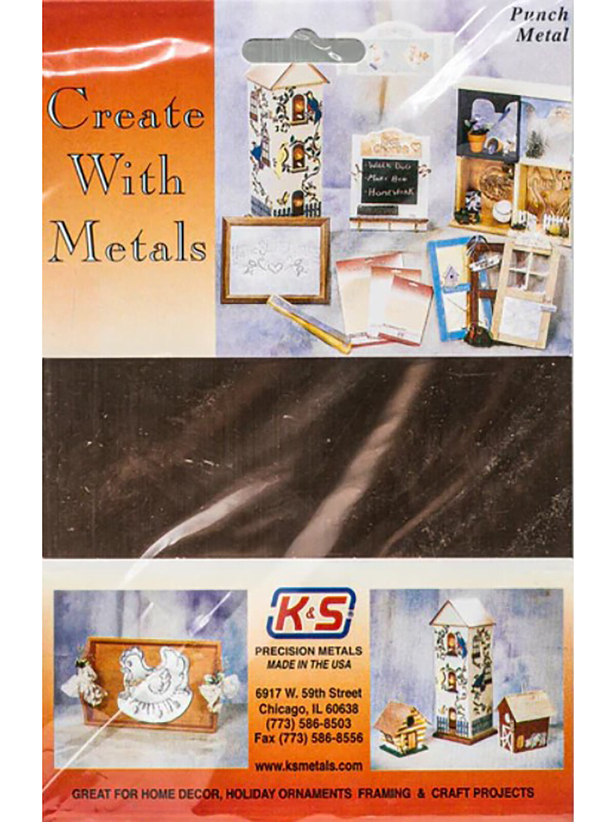 Медный лист толщиной 0.4 мм, размеры 12х18 см, KS Precision Metals
