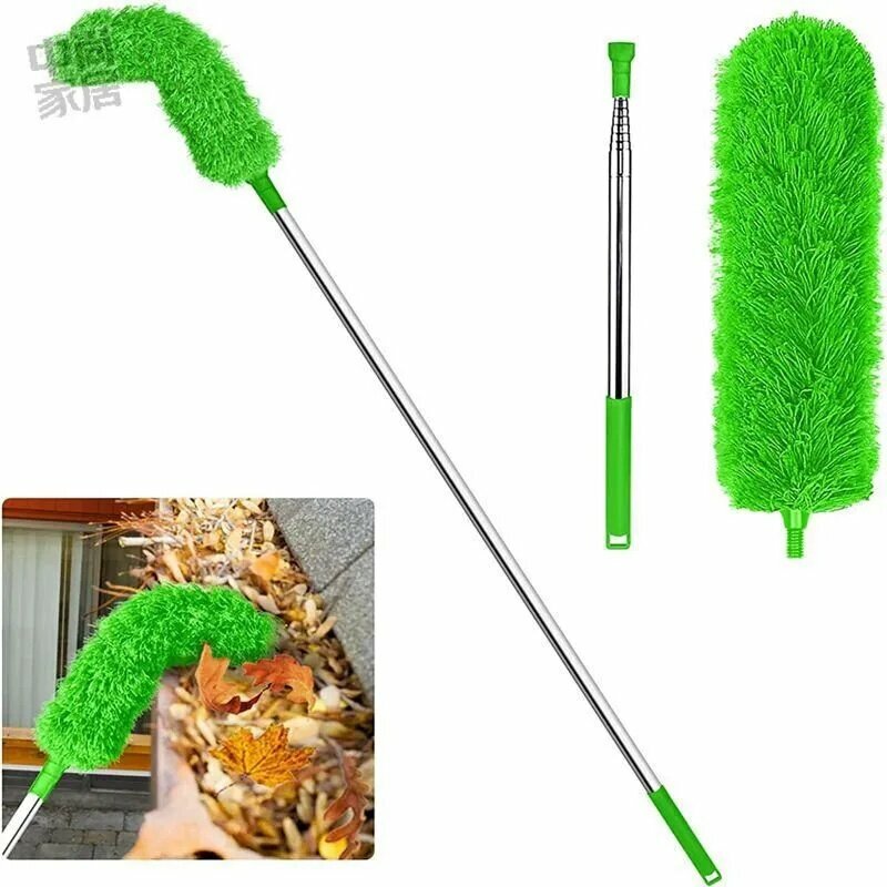 Щетка для чистки водостоков, кровельный инструмент с телескопической выдвижной штангой, 8,2 фута, очиститель защитных ограждений, легко сним