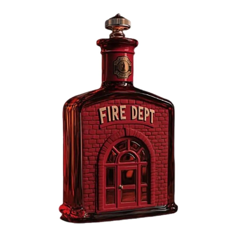Fire Dept Бутылка для алкоголя и безалкогольных напитков, 1 шт. Красного цвета, стеклянная бутылка для бара — фото 1